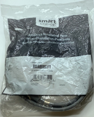 (QTY 1) Smart Choice 4ft 30 Amp 3-Wire Electric Dryer Cord 5304512979 ...