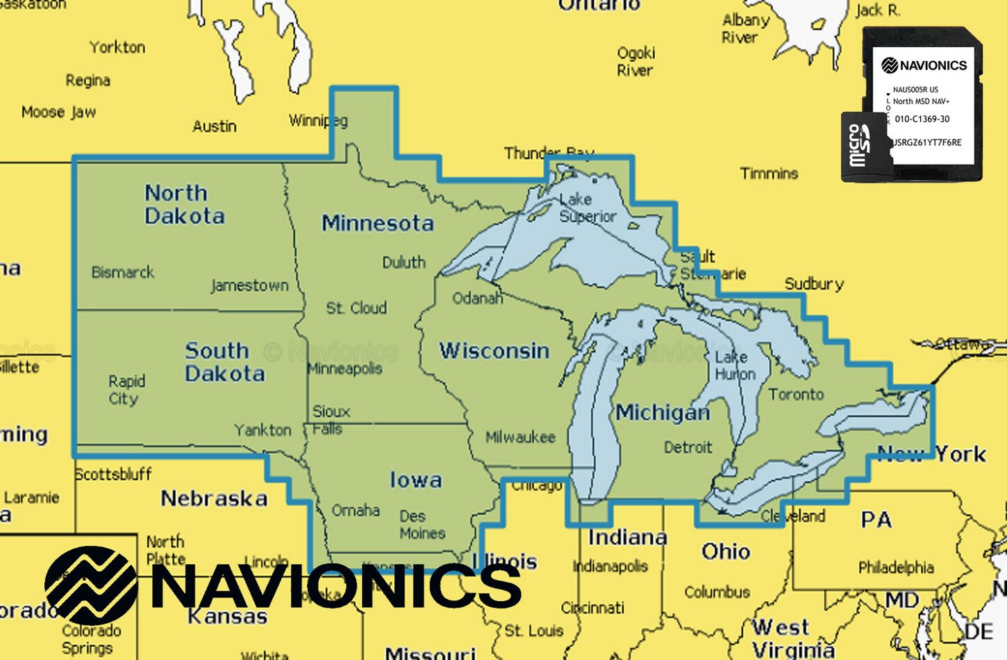 Navionics + 2024 microSD MSD Chart Card Maps U.S. North Lakes, Rivers ...