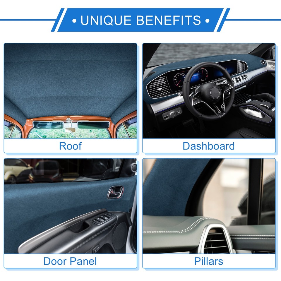 360G Suede Fabric Headliner 40"x60" for Car Interior Roof Repair Blue ...