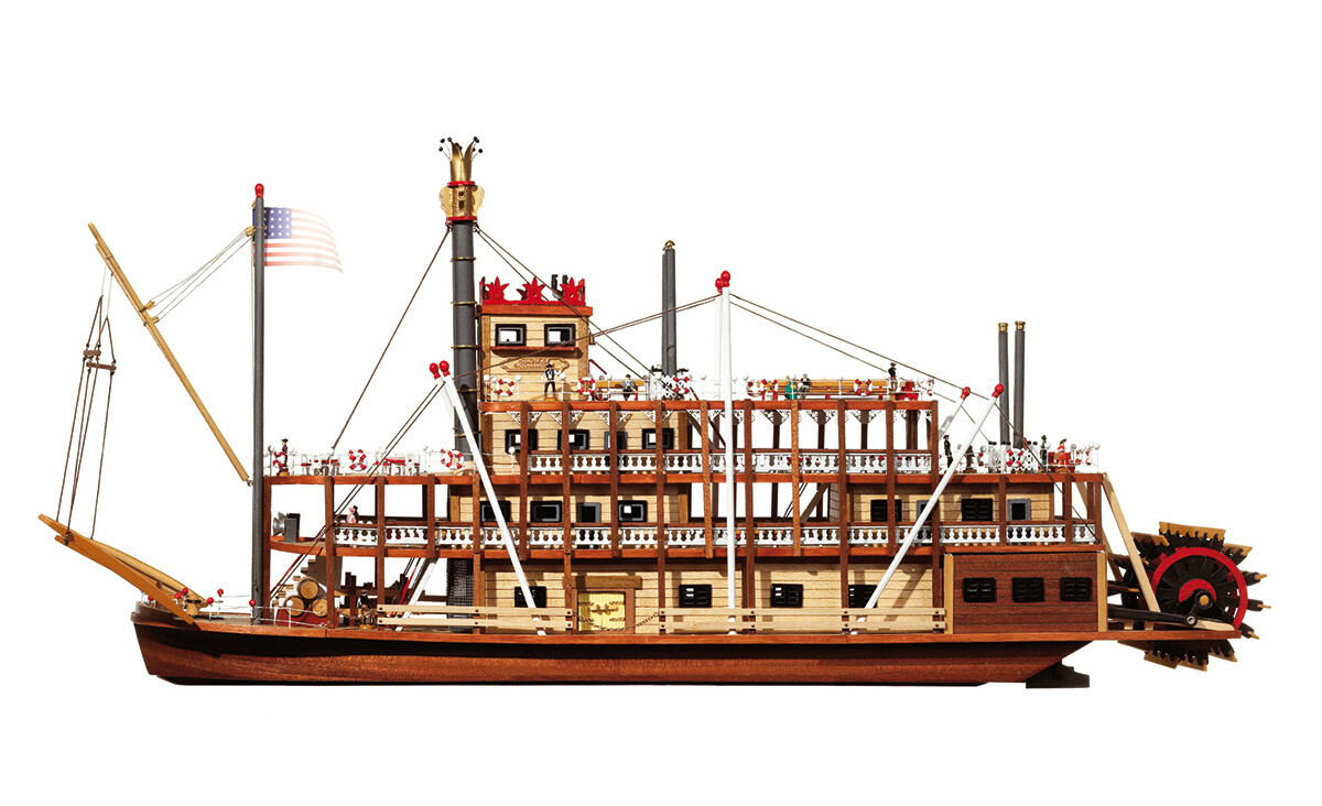 Occre Mississippi Paddle Steamer 1:80 Scale 14003 Wooden Model Boat Kit ...