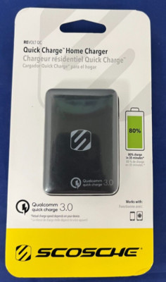 Scosche Revolt QC Quick Charge Home Charger #USBHQC1-RP Black 1-USB ...