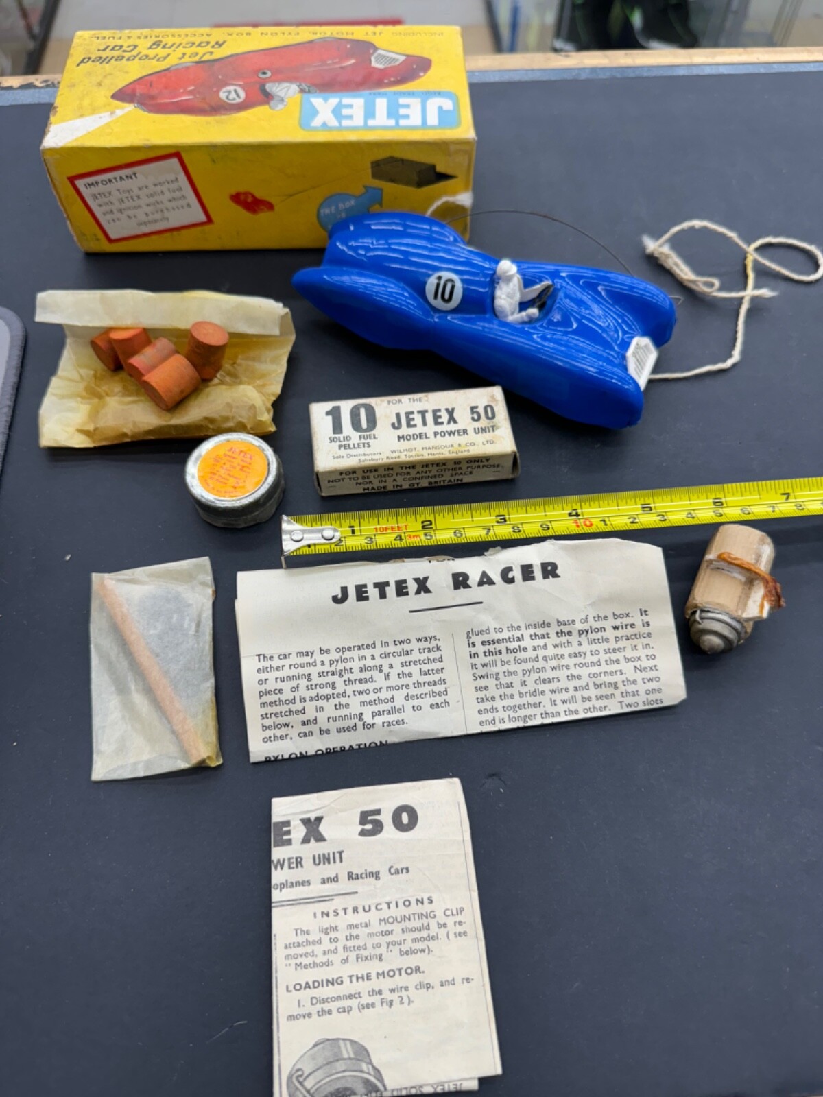 2 x Vintage JETEX Toy Jet Propelled Racing Cars Both Blue With Boxes ...