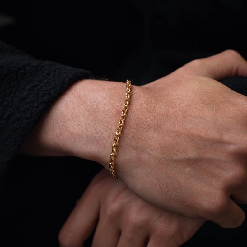 Chunky Rolo Chain 18k Gold Plated 925 Sterling Silver Jewelry Chain ...