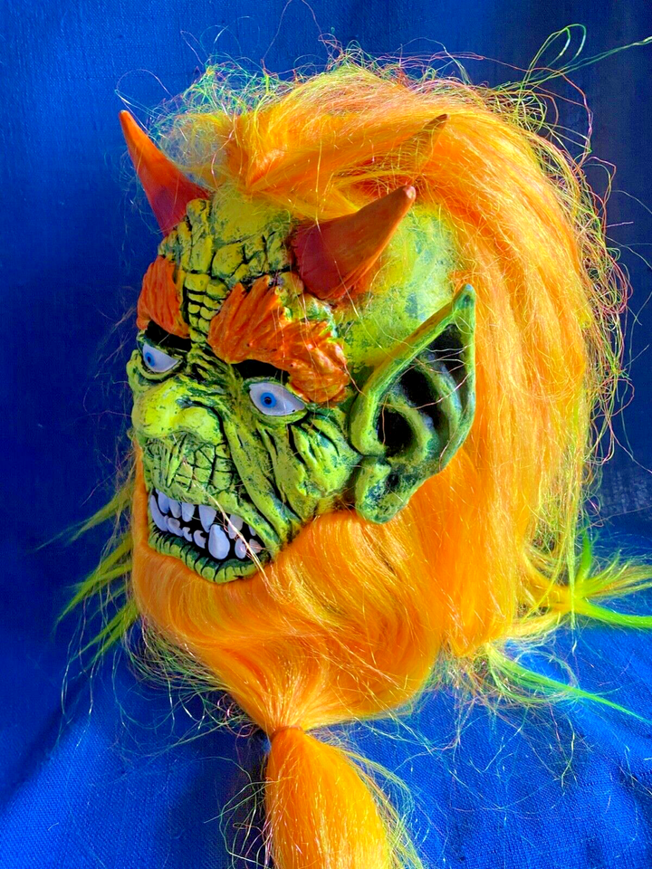 Green Demon Devil w/Orange Hair Halloween Mask Akita Namahage Ogre New ...