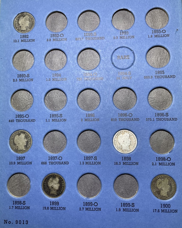1892-1916 Barber Dime Set * 36 Coins in album | eBay