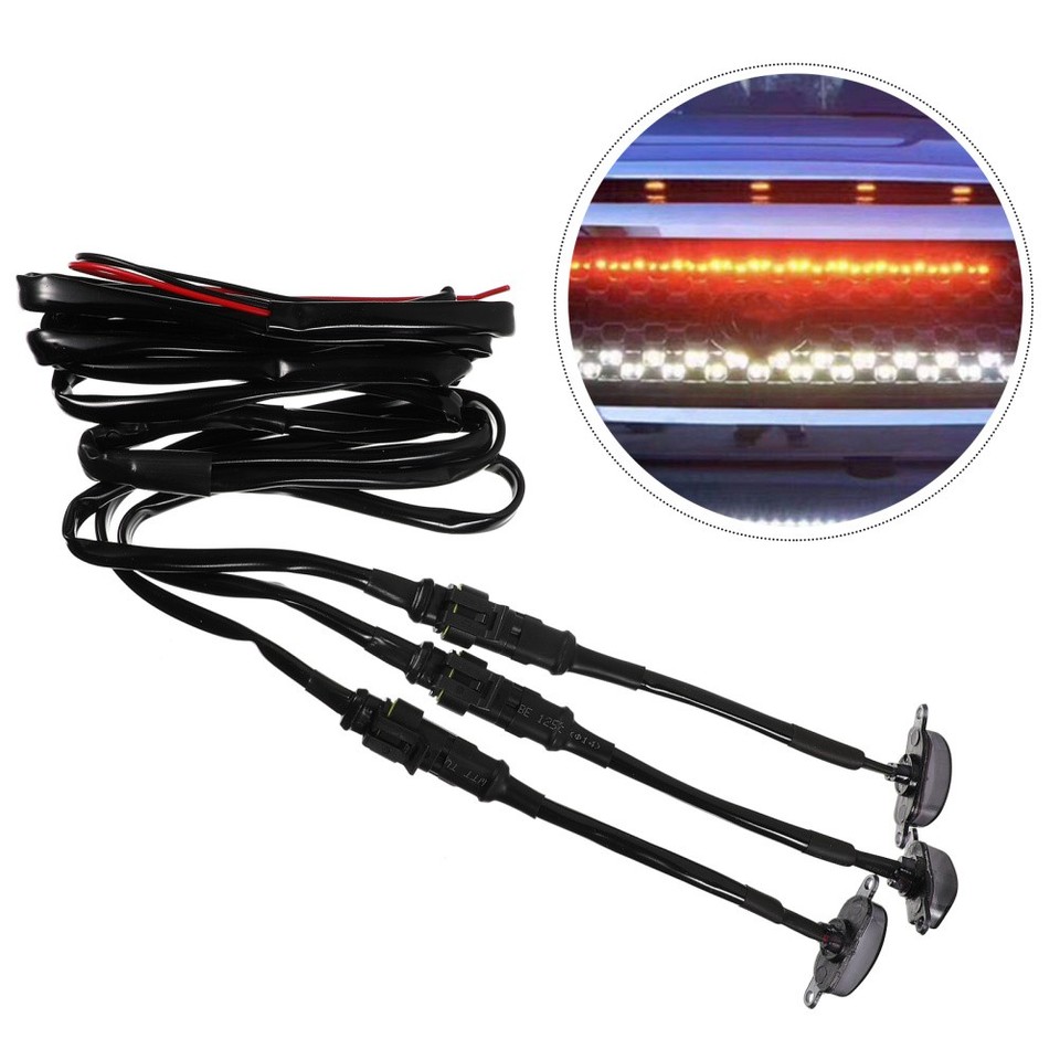 3Set LED Car Eye Light Amber Warning Light Car Grille Lighting Kit ...