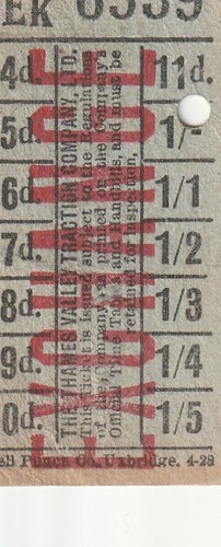 Bell Punch Ticket. Thames Valley Traction Co. Ltd. - Exchange | eBay