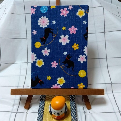 Japan Goshuin Book Black Cat Playing with Yarn Floral Cover Japanese ...