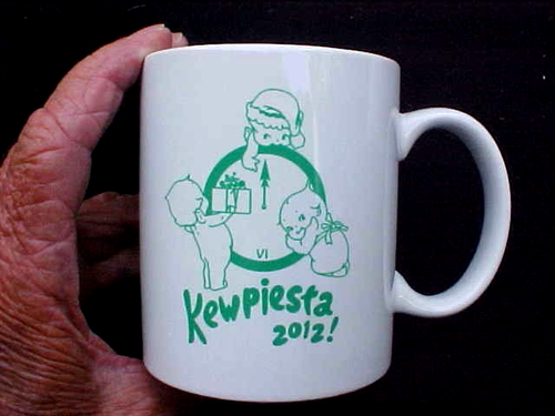 Kewpie Christmas Coffee Cup Kewpiesta 2012 Green Rose O'Neill Porcelain ...
