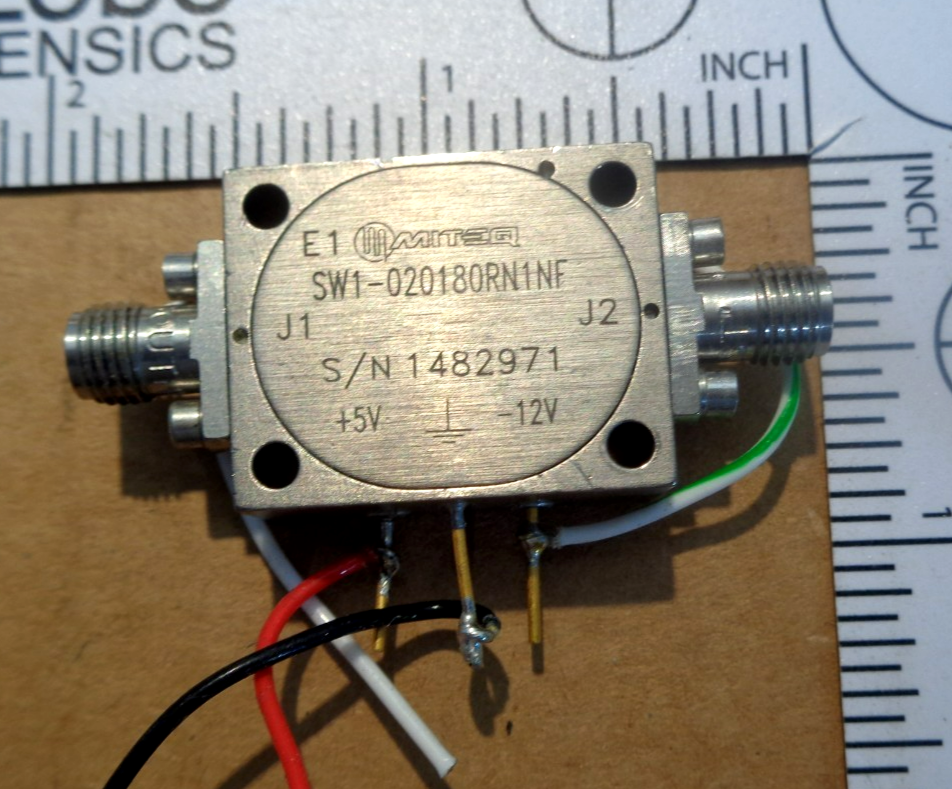 Miteq SW1-020180RN1NF SMA RF Microwave Coaxial Switch or Amplifier, or ...