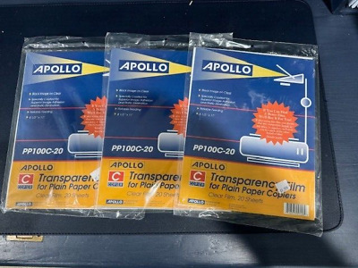 NEW SEALED Apollo PLAIN PAPER COPIER Transparency Film 8.5 x 11 60 ...