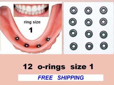 12 + 2* rubber O-RINGS size 1 - for mini dental implants comp. 0550 a.m ...