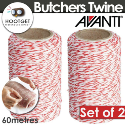 2x Avanti 60m Cotton Twine Cooking String W Cutter Oven Safe Butcher ...