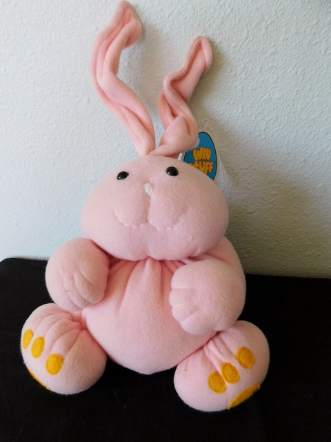 Plump Plush 14" BUNNY RABBIT ButtonEeyes Squiggly Ears Good Stuff tag ...