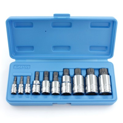 Triple Square Automotive Spline Bit Socket Set Metric Tools 10-Piece ...