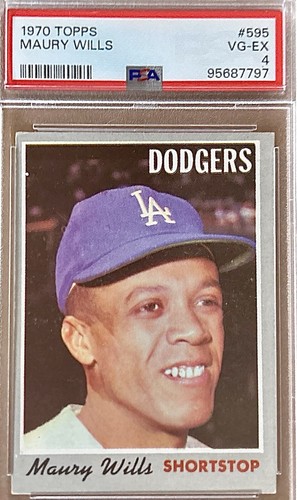 1970 Maury Wills Card - PSA 4 - Los Angeles Dodgers Legend - HOF - New ...