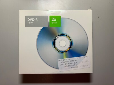 Vintage Apple DVD-R 4.7GB Recordable Disc 5-Pack M8405ZM/A 2003 - New ...