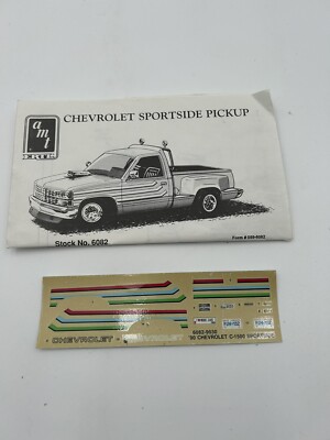AMT Chevrolet C-1500 Sportside Pickup Truck 1/25 Model Kit 6082 Decal ...