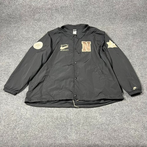 Nike Jacket Mens 2XL Black Coaches Embroidered Patches Swoosh High 72 ...
