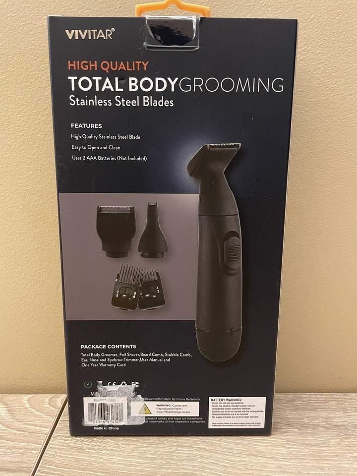 Vivitar High Quality Total Body Grooming Kit w/Stainless Steel Blades ...