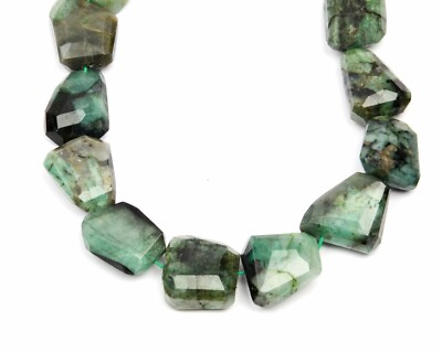 13x17-17x20 MM 13 Inch Strand Natural Green Emerald Gemstone Beads ...