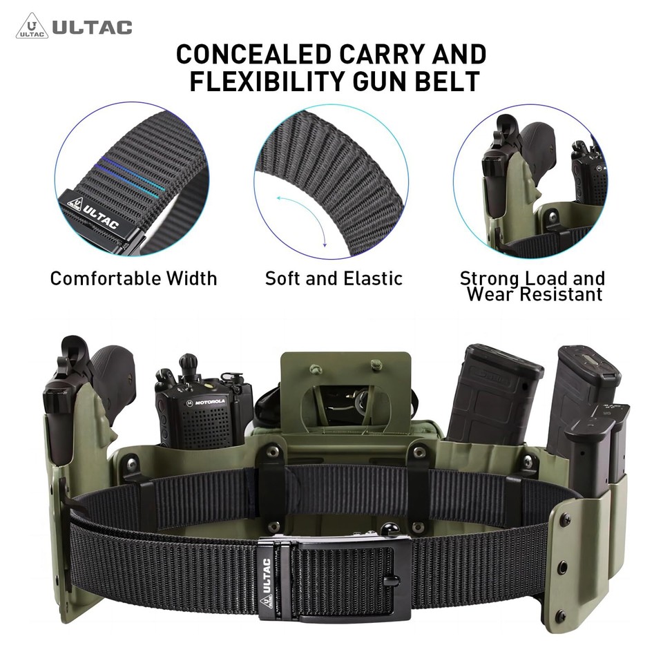Tactical Concealed Carry Gun Belt - 1.8" Stiff Nylon Web Work Belt ...
