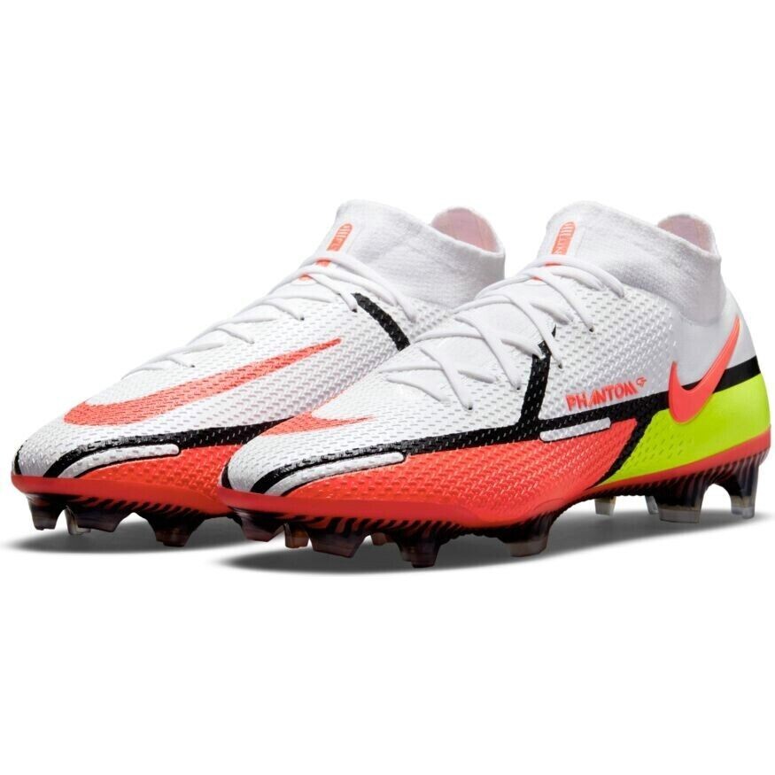 NIKE PHANTOM GT2 ELITE FG ACC SOCCER CLEATS WHITE/VOLT NIKE PHANTOM GT2 ELITE FG ACC SOCCER CLEATS WHITE/VOLT