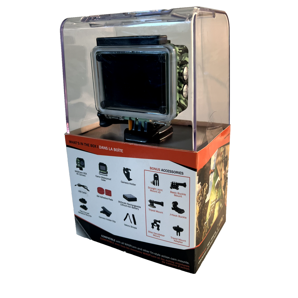 WASPCAM ROX 9942 Wi-Fi 4K Camo Sports Action Camera 2 inch LCD screen ...