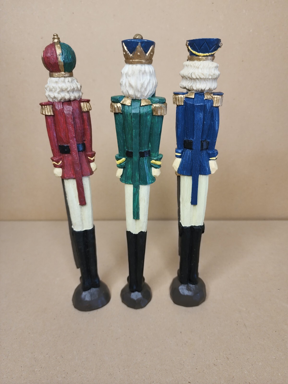 3 Hand Carved Skinny James Hadden Style Nutcrackers Red Green Blue 11.5 ...