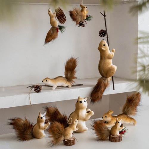 Holiday Home Decor Squirrel Durable Decoration Christmas Foam Figurine ...