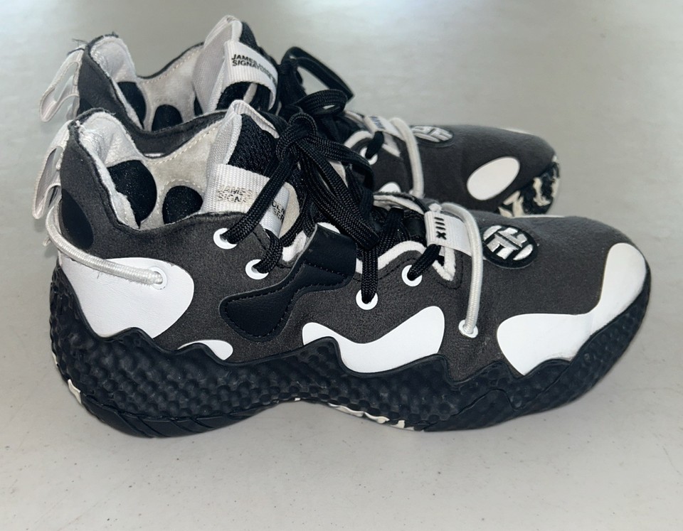 Adidas Harden Vol. 6 J Basketball Shoes GV8775 White/Black Youth Size 4 ...