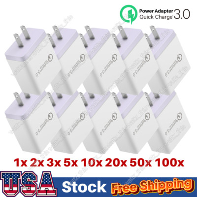 3 Port QC3.0 Fast Charger Lot USB Wall Power Adapter US PLUG For iPhone ...