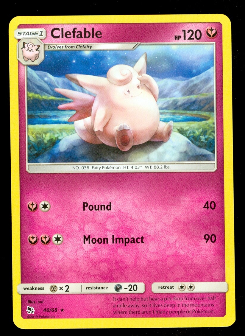 Pokemon CLEFABLE 40/68 Hidden Fates RARE - - MINT | eBay