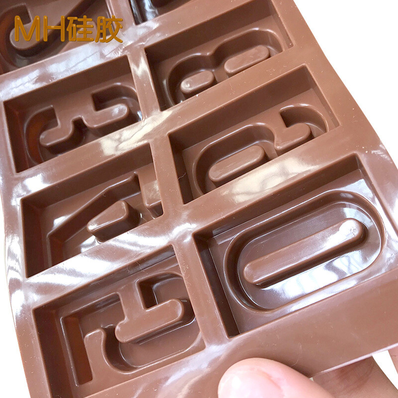 0-9 Digit Numbers Silicone Mould Chocolate Fondant Jelly Ice Cube Mold ...