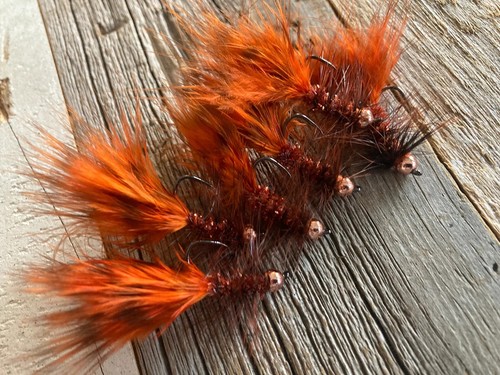 1/2 dozen (6) - Handmade Woolly Bugger - Rusty Craw - Bead Head ...