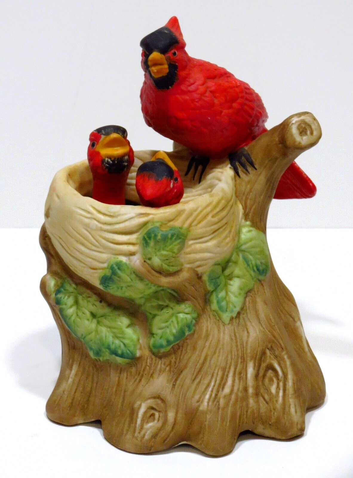 Vintage Music Box Mama Cardinal and Baby Birds Moving Head 1979 ...