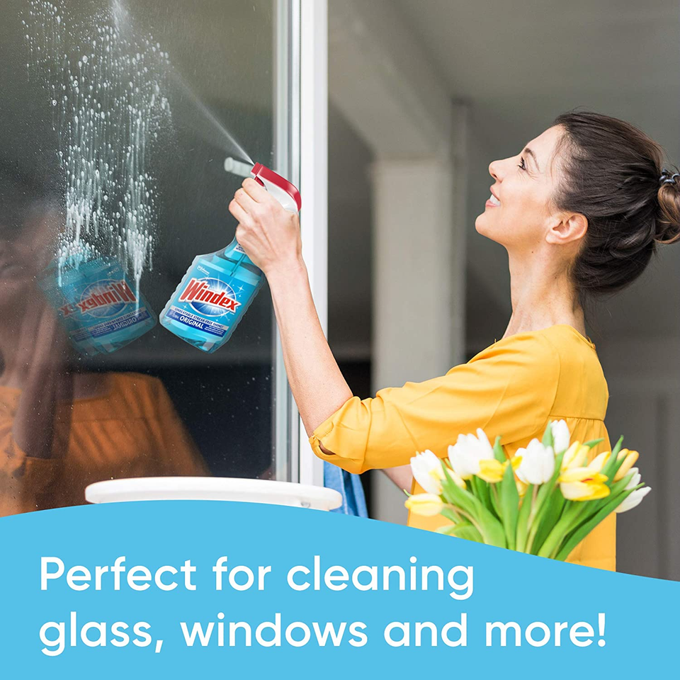 Windex Glass Cleaner Spray Refill, Original Blue Window Cleaner Works ...