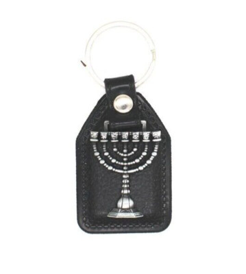 Menorah Keychain Silver Judaic Candelabra Pocket Prayer Curio Jewelry ...