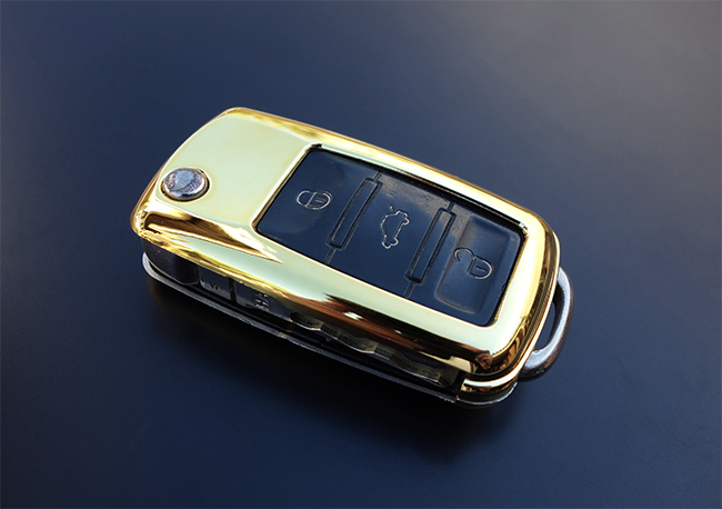GOLD VW Car Remote Flip Key Cover Case Skin Shell Cap Fob Protection ...