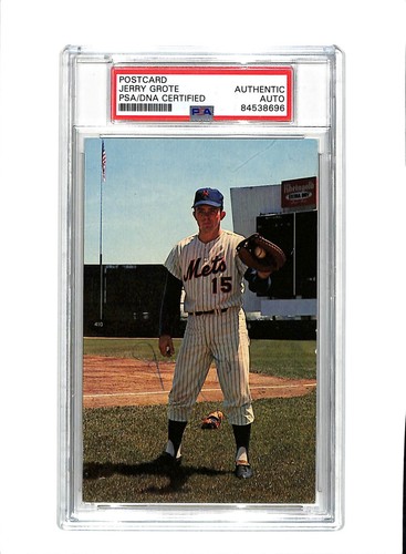 Postcard Jerry Grote Auto Autograph PSA Authentic New York Mets | eBay