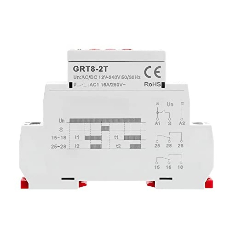Dual Stage Timer Time Delay Relay 95*15*64mm Dimensions 0.1s-10 Days ...