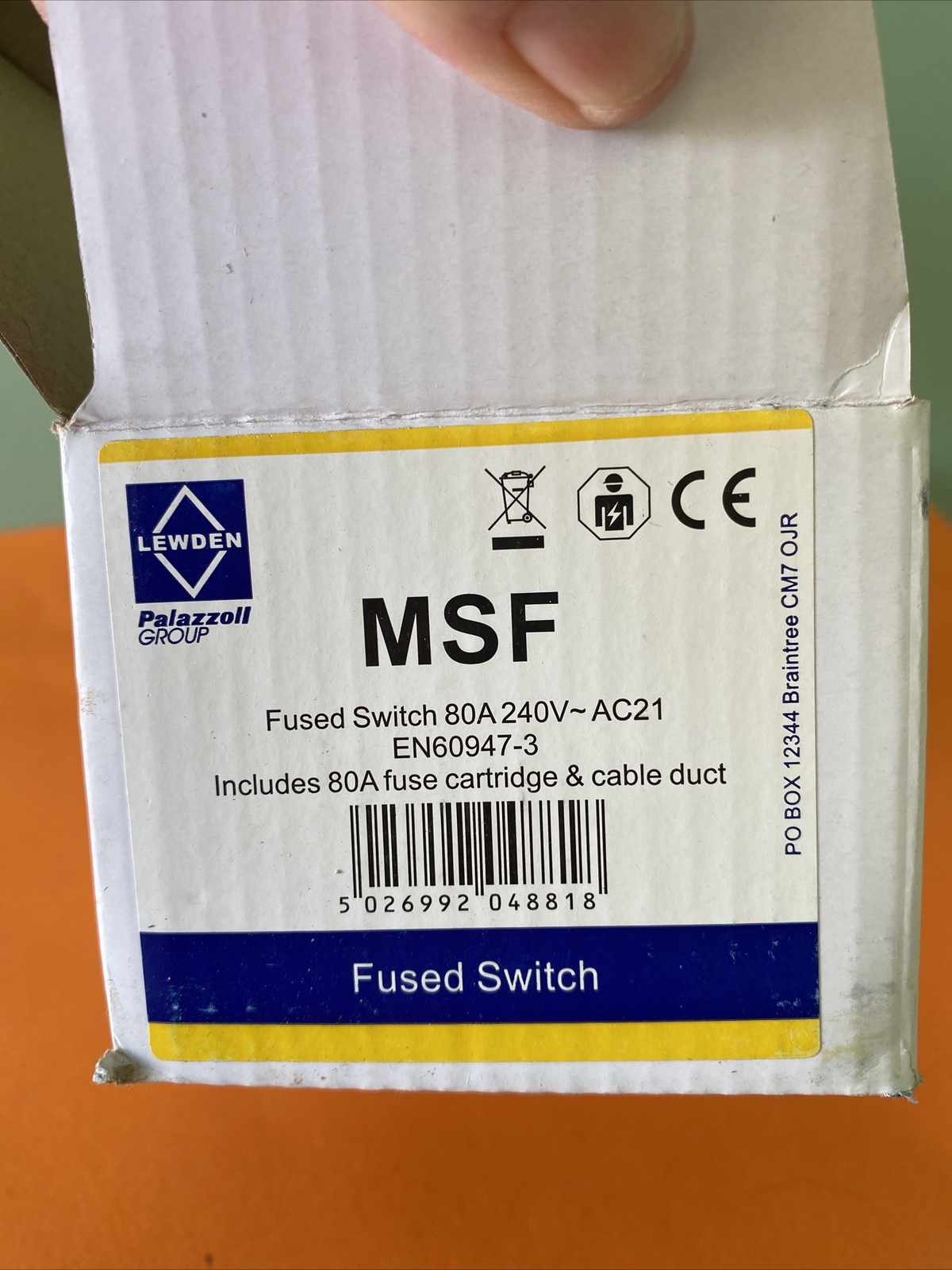 Lewden MSF100 Fused Main Switch With 80a Fuses & Duct for sale online ...