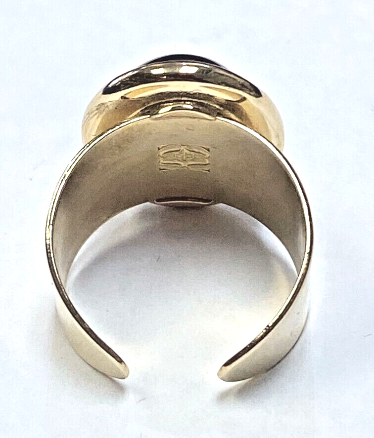 HSN Shelly Brown Maxine Black Onyx Gold Ladies Adjustable Ring | eBay