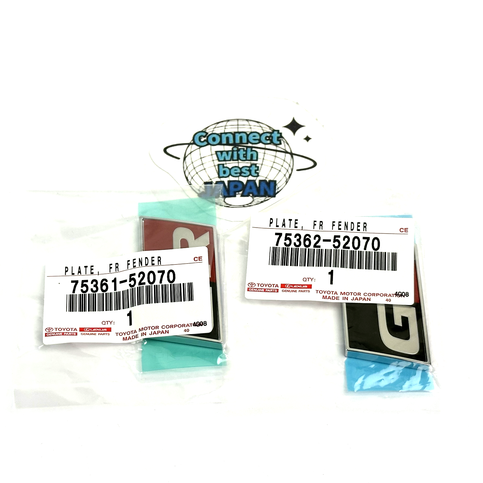 TOYOTA GENUINE Radiator Grill Emblem LH RH 75361 - 52070 / 75362 ...