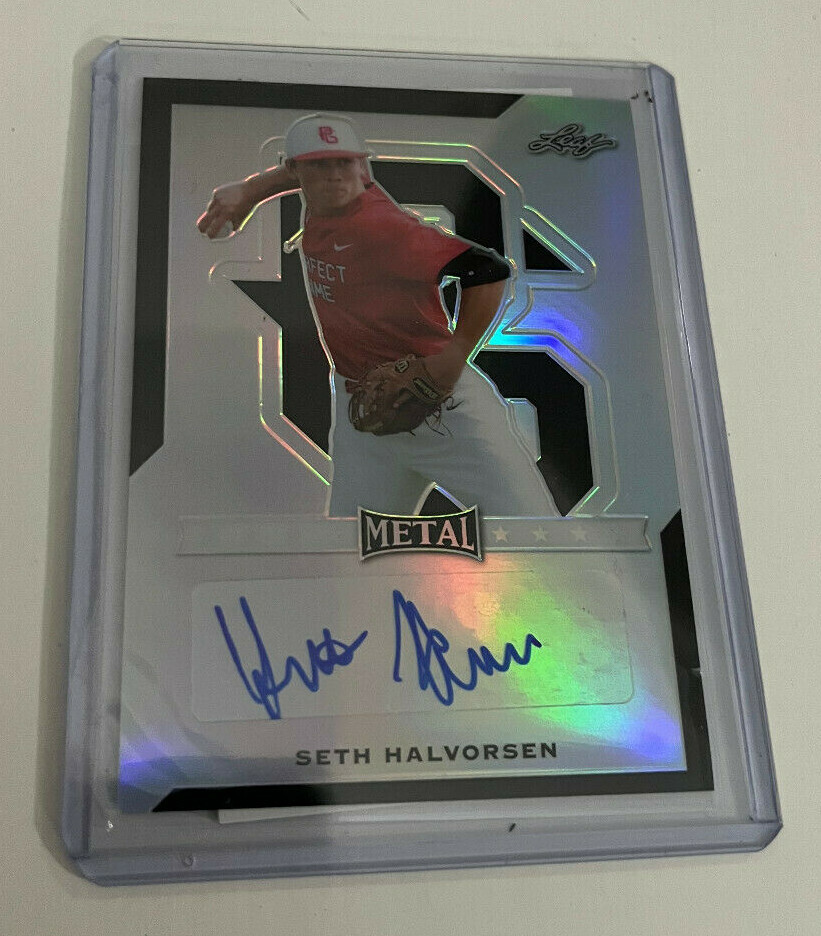 2017 Leaf Perfect Game Seth Halvorsen 1/1 Black Pre-Production Auto ...