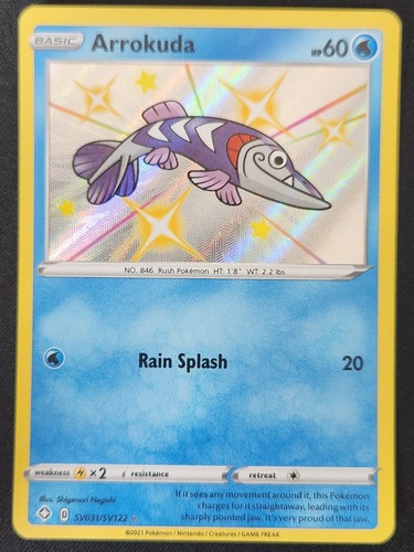 Arrokuda SV031/SV122 Shining Fates Shiny Vault Holo Rare Pokémon TCG ...