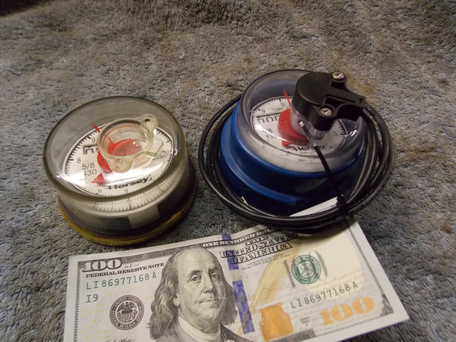 (2) Hersey Mueller Gallon Water Disc Meter 430 Positive Displacement 5/ ...