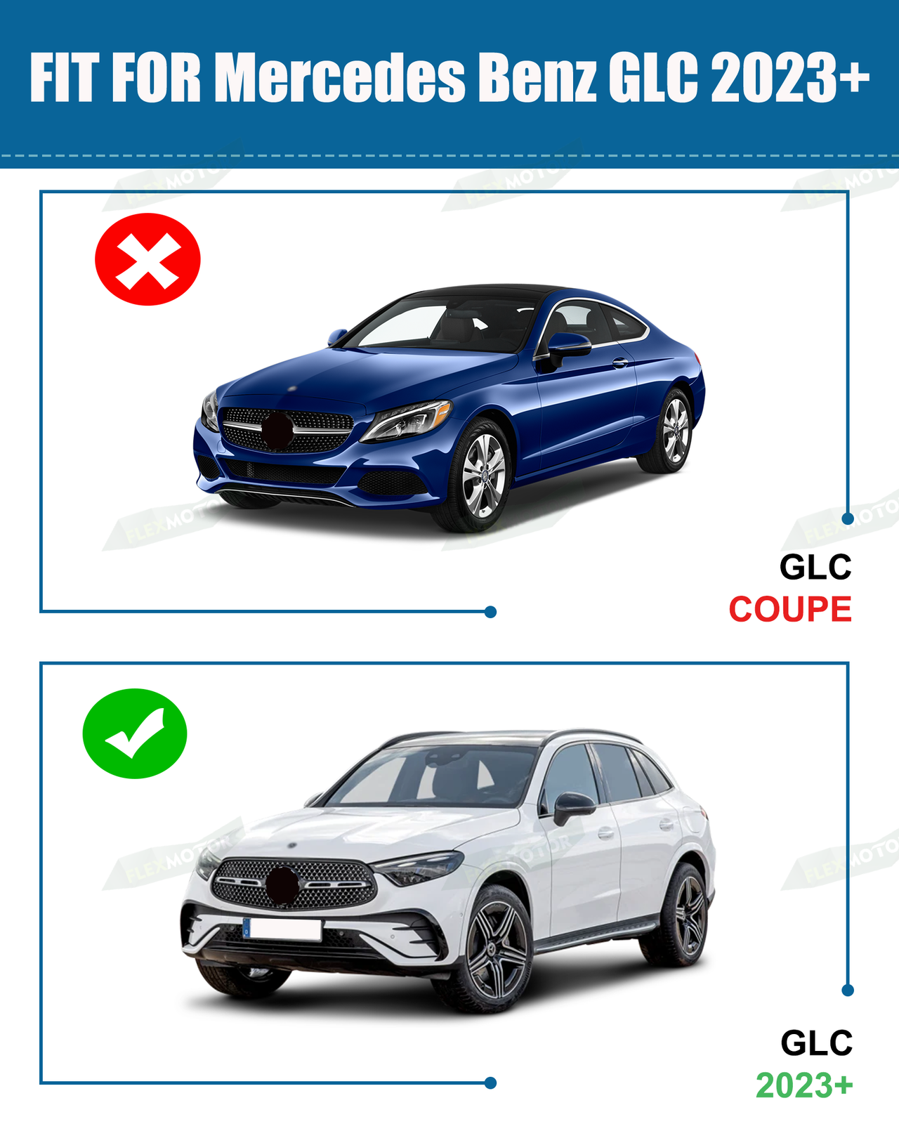 Running Boards Fit for 2023-2025 Mercedes Benz GLC 300, 600 LBS Load ...