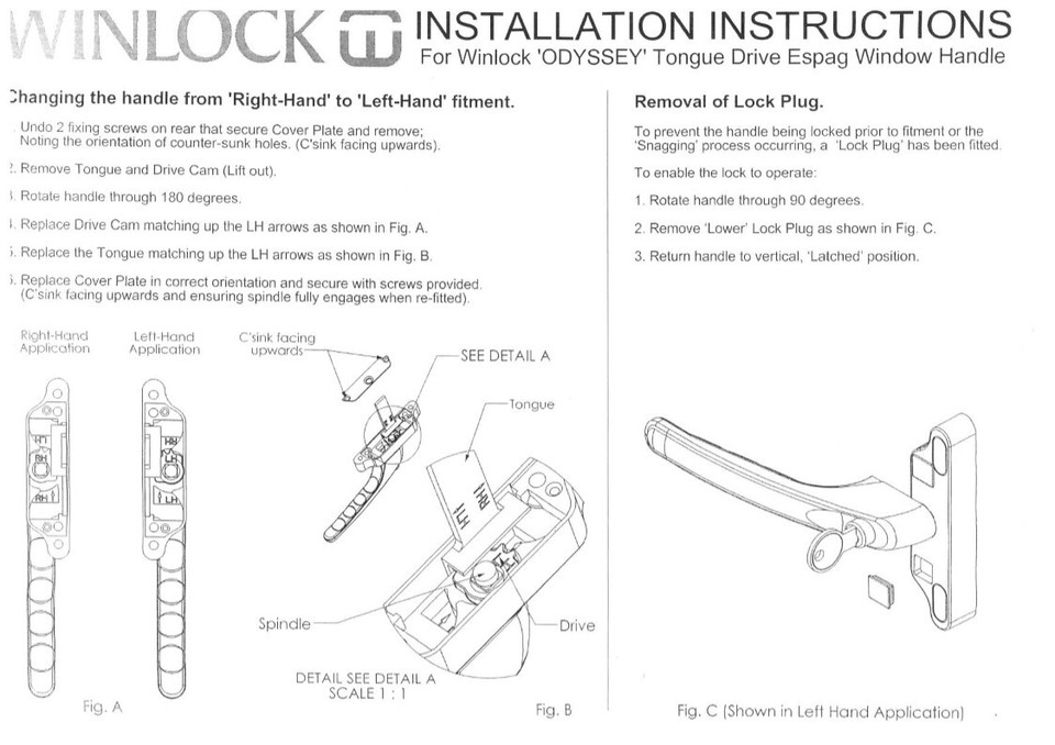 Winlock Odyssey Aluminium Window Handle Tongue (spade) Driven White ...