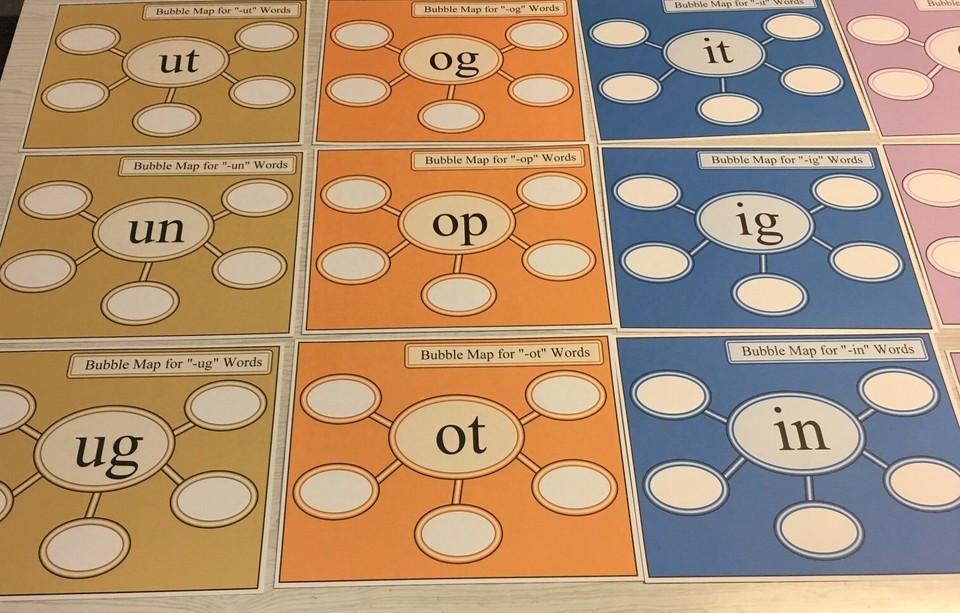 15 Short Vowel Bubble Maps - Language Mats - CVC Words - Laminated Dry ...